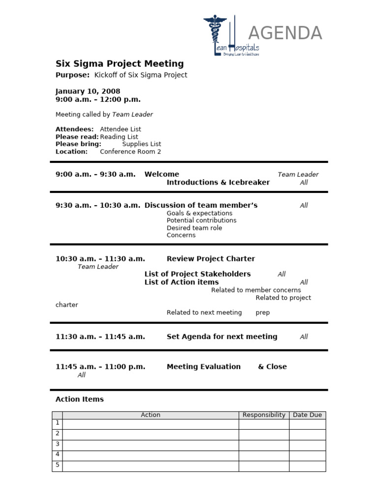 First Meeting Agenda Template | PDF