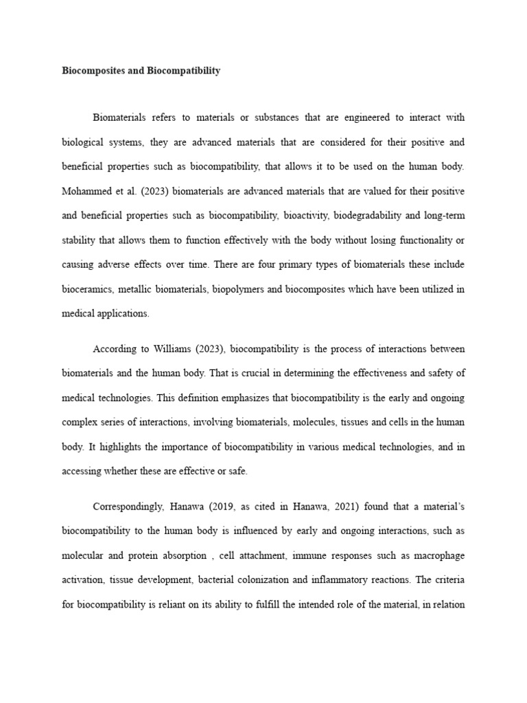 Biocomposites and Biocompatibility Insights | PDF | Biomaterial | Wound