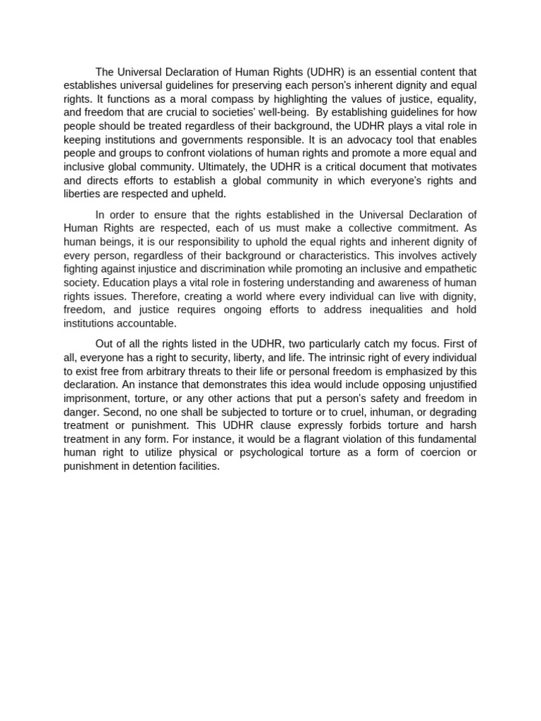 The Universal Declaration of Human Rights | PDF