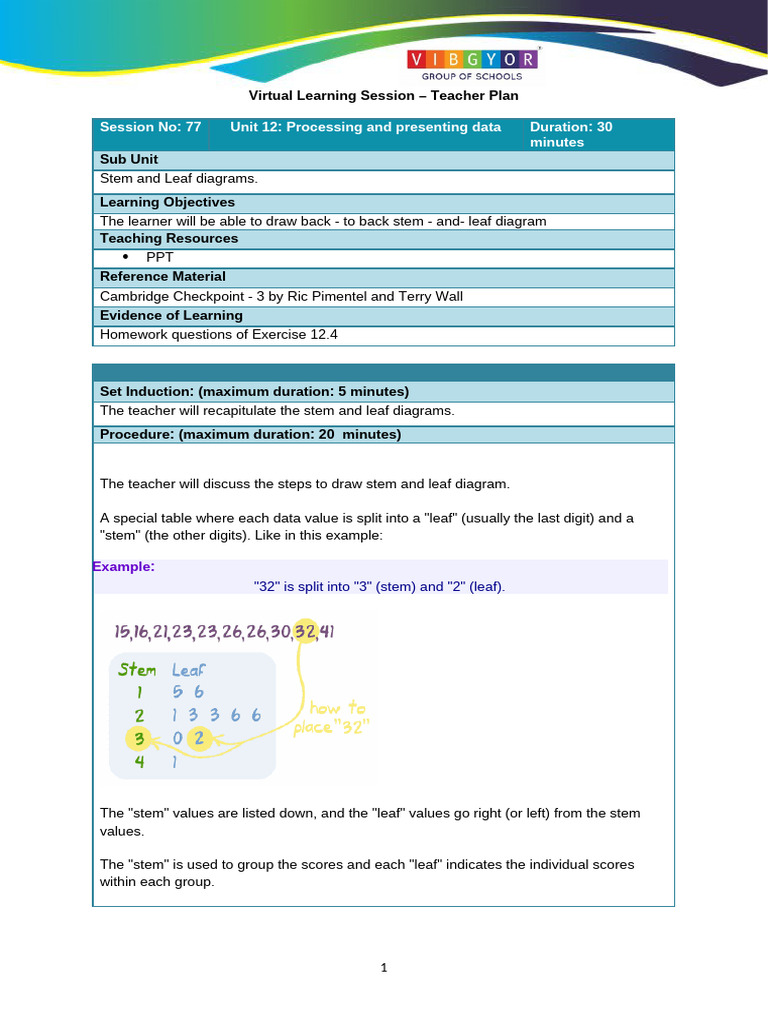 VH Math G7 U12 VL S77 Teacher Plan | PDF