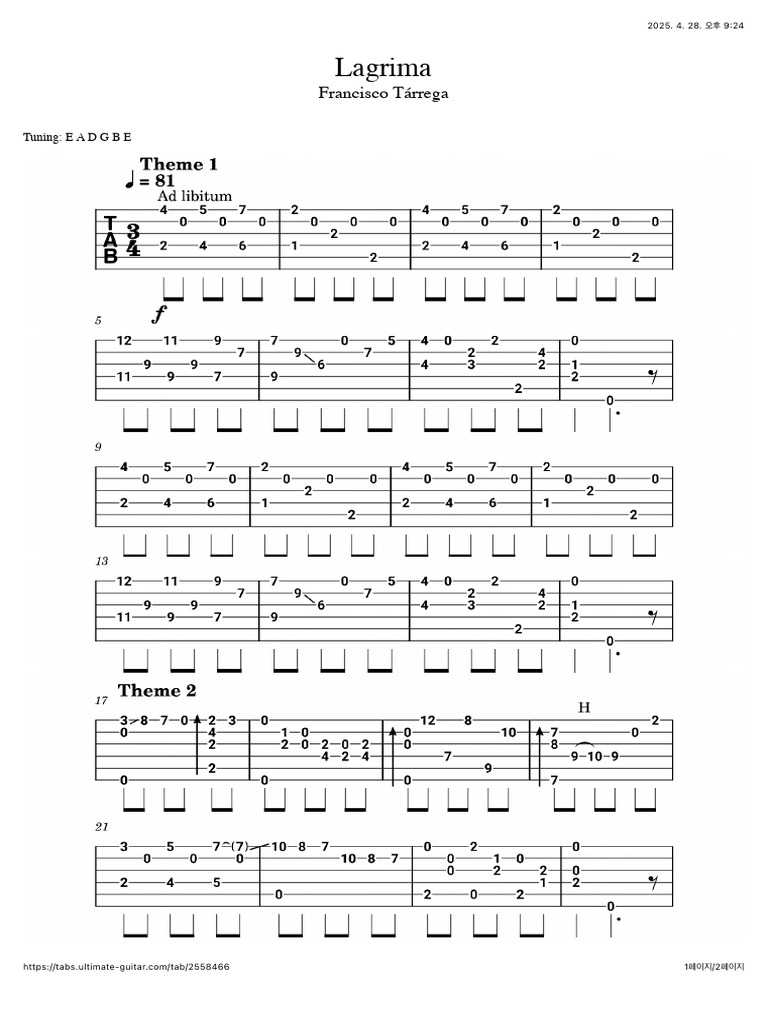 LAGRIMA OFFICIAL by Francisco Tárrega @ | PDF