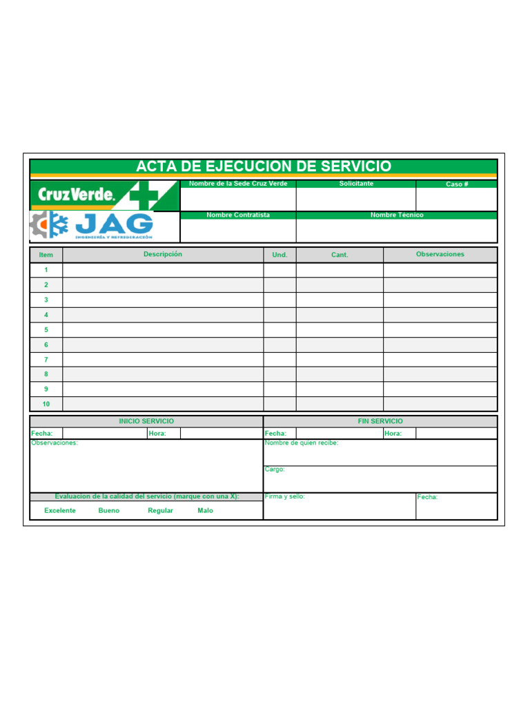 Formato Acta de Ejecucion Actividades de Mantenimiento | PDF