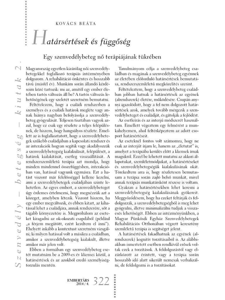 Határsértések És Függõség | PDF