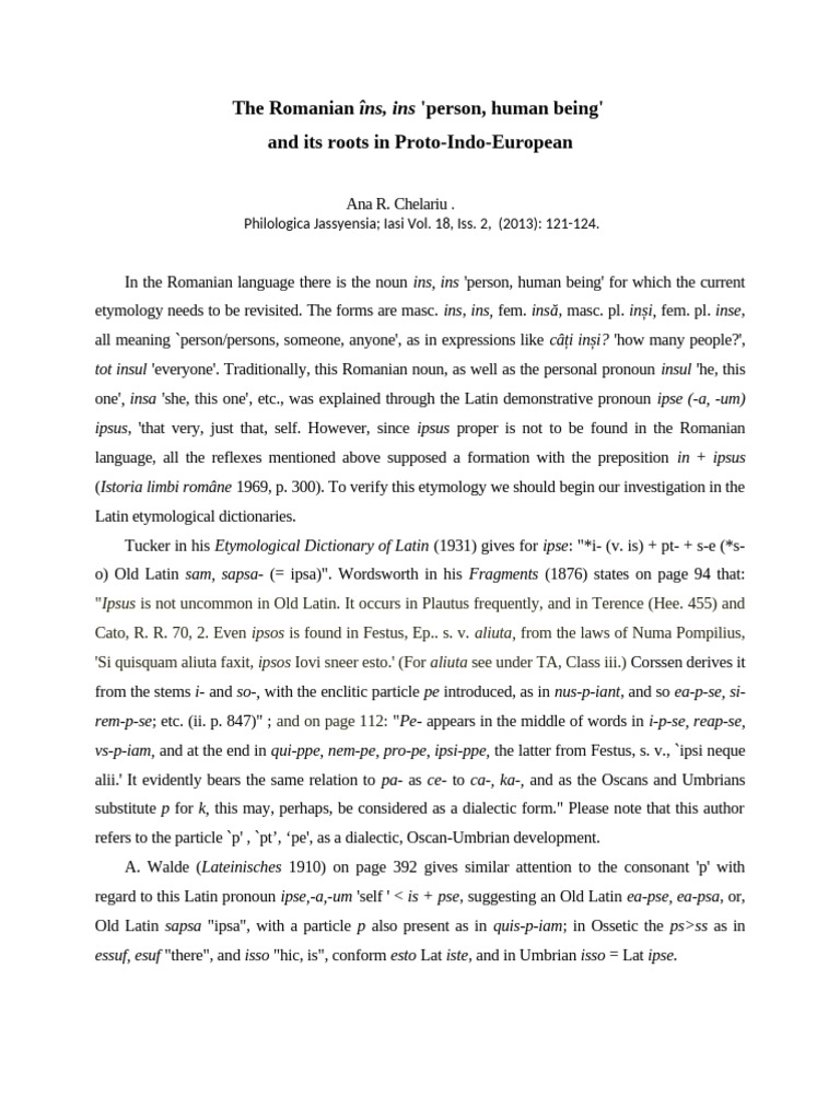 The Romanian Ins Ins Person Human Being | PDF | Languages | Foreign ...