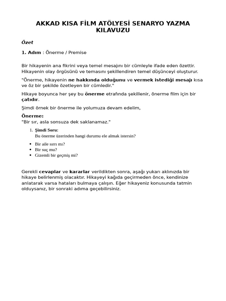 Senaryo Yazma Rehberi̇ | PDF