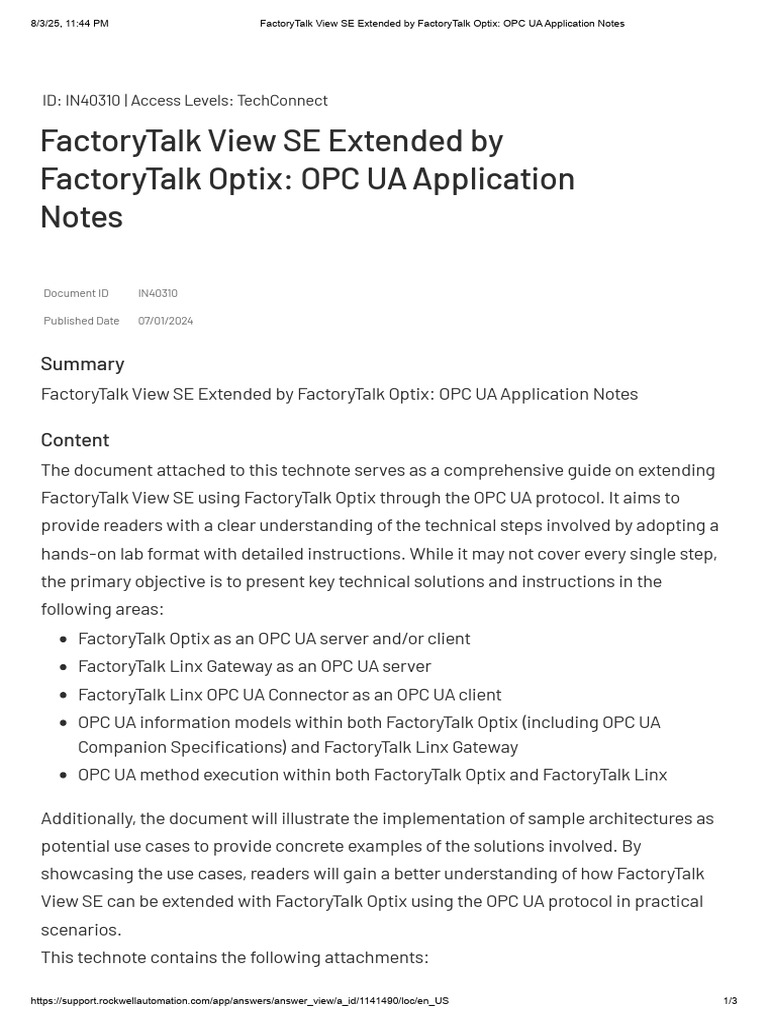 FactoryTalk View SE Extended by FactoryTalk Optix - OPC UA Application ...