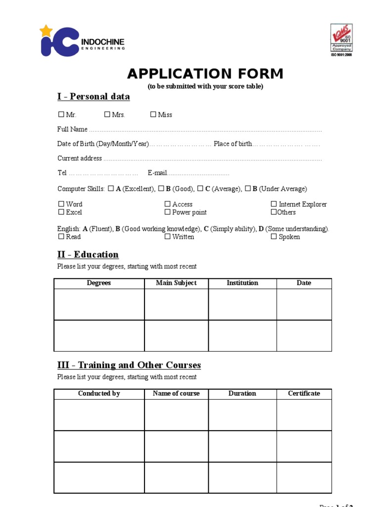 Student Application Form Template | PDF | Career & Growth | Business