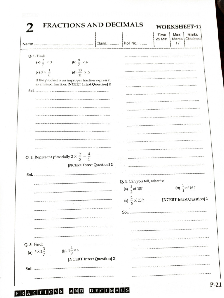 Fraction and Decimals | PDF