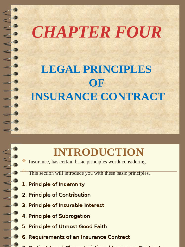 CH 4 Legal Principles of Insurance Contract DT 2024 07-03-14 49 | PDF ...
