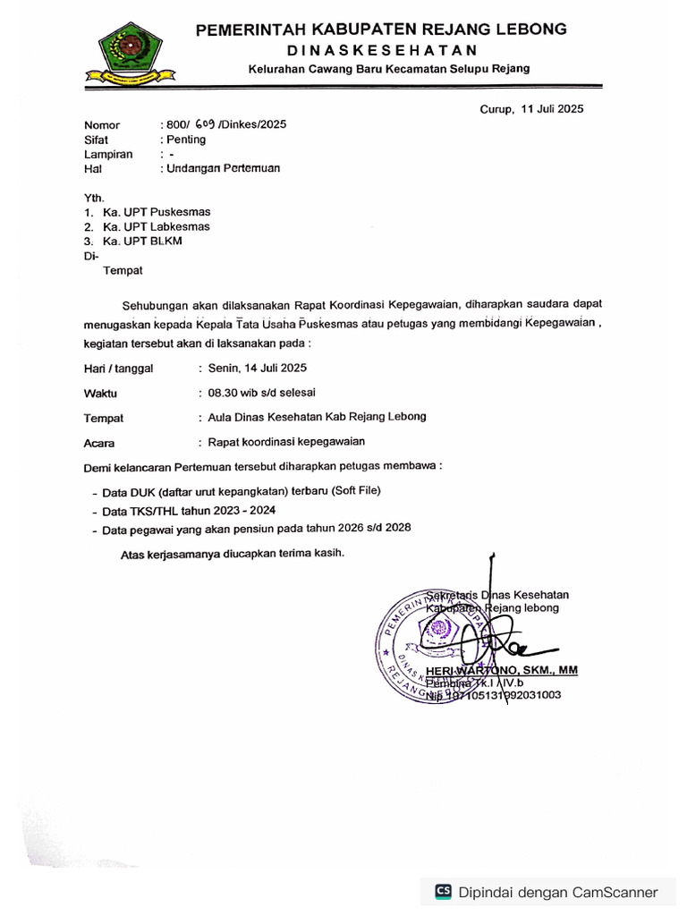 Undangan Pertemuan | PDF