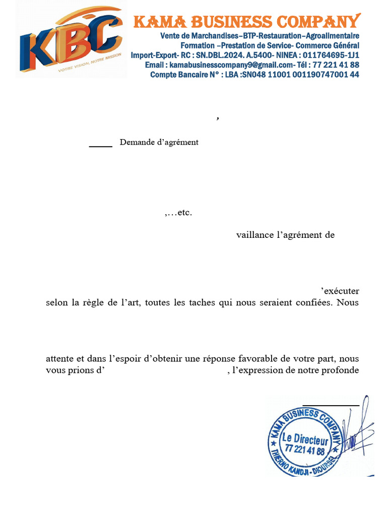 Lettre D'agrement Hopital Ourossogui | PDF