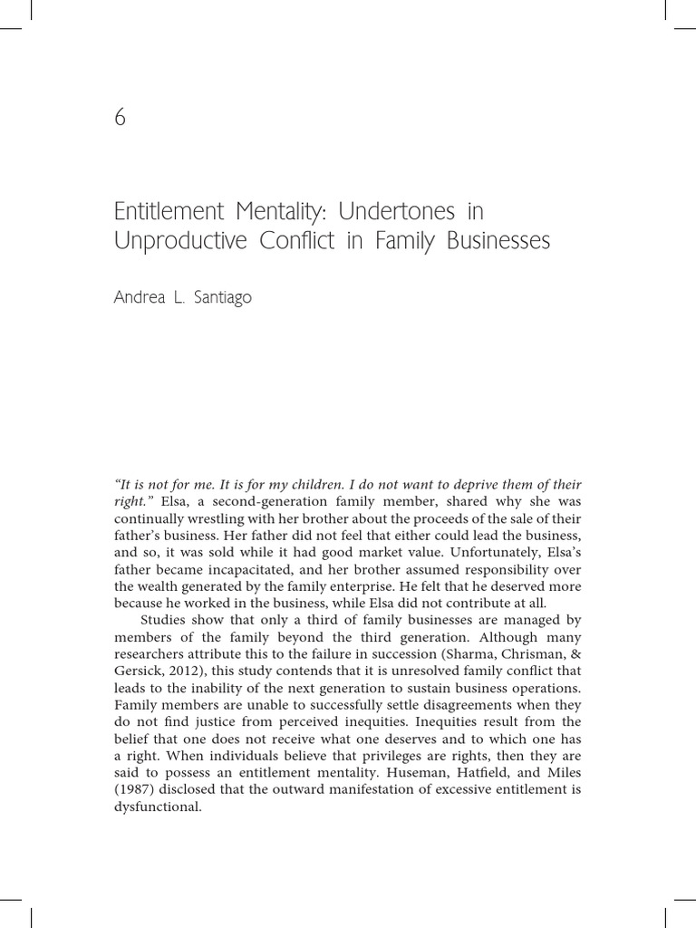 Santiago Entitlement Mentality Aki Entrep and Trade | PDF | Sibling ...