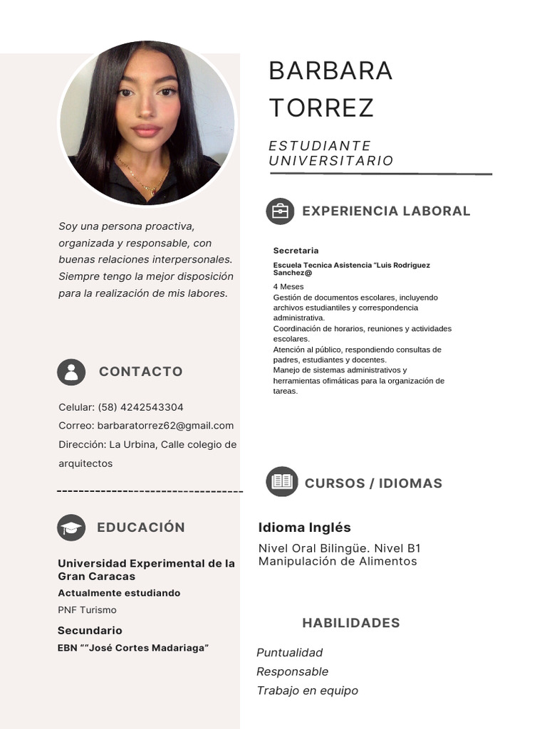 Barbara Torrez CV PDF | PDF