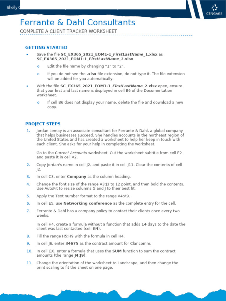 Client Tracker Worksheet Project | PDF | Microsoft Excel | Chess Openings