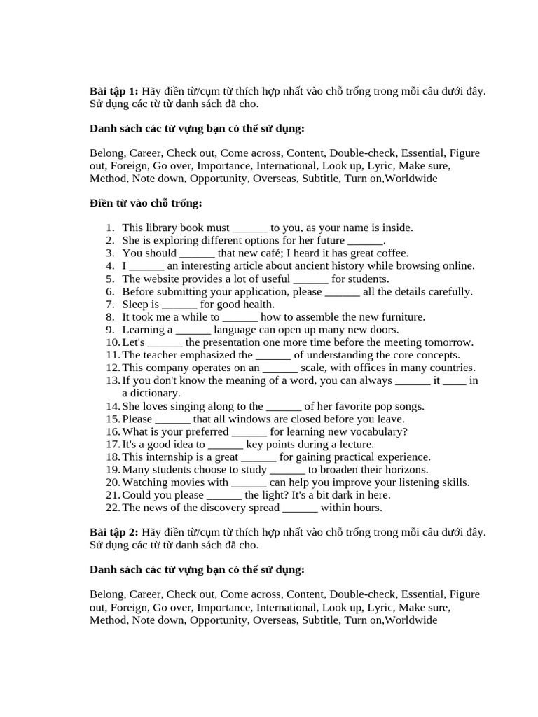 Bài Tập Unit 1 Ilsmart World 9 | PDF