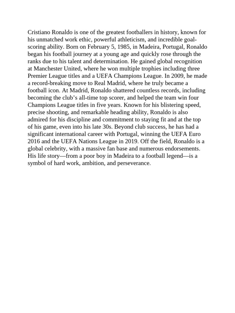 Cristiano Ronaldo: Age and Legacy | PDF