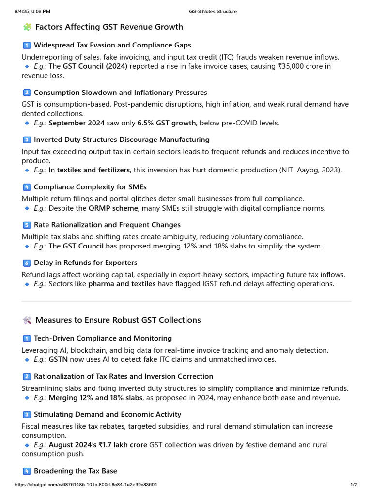 GST Revenue Growth and Measures | PDF | Value Added Tax | Taxes