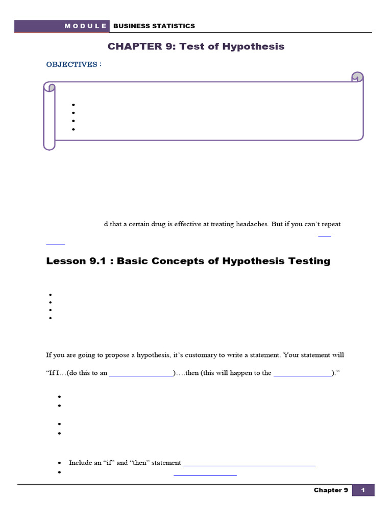 Understanding Hypothesis Testing Basics | PDF | Statistical ...