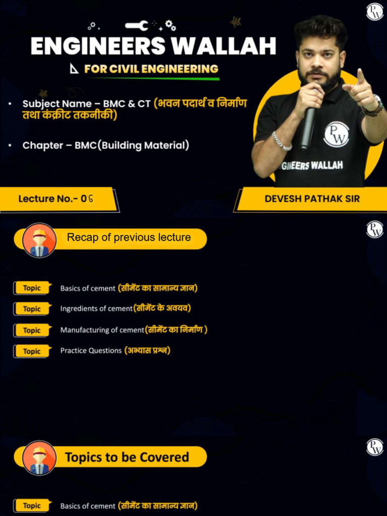 BMC (Building Materials) 06 - Class Notes | PDF