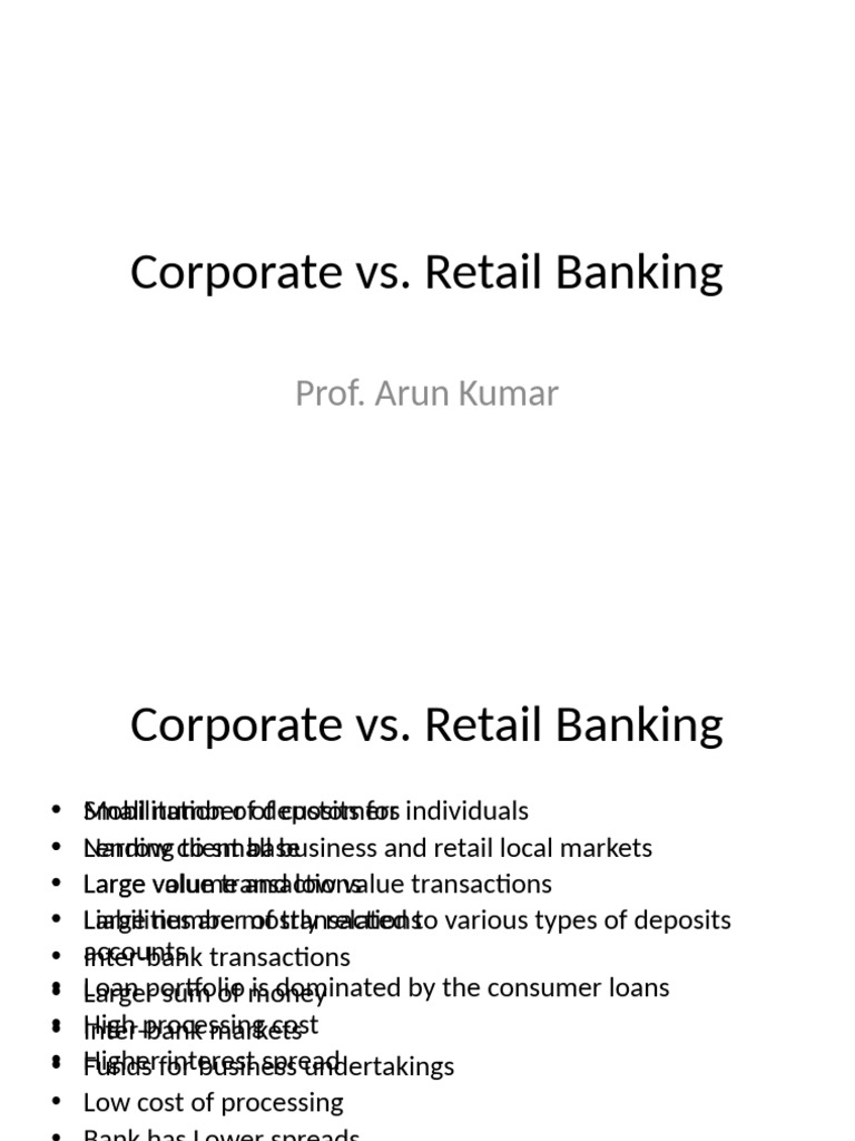 5 Retail Banking Vs Corporate Banking 2 | PDF | Banks | Retail