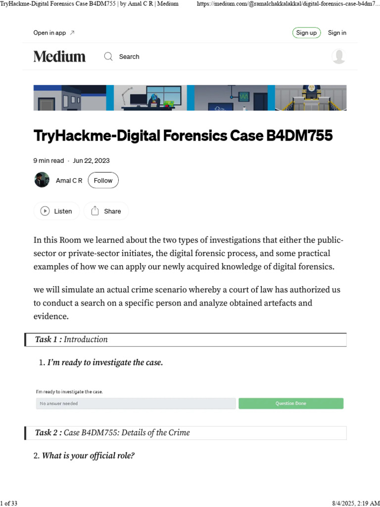 Digital Forensics Case B4DM755 Guide | PDF | Computer File | Data ...