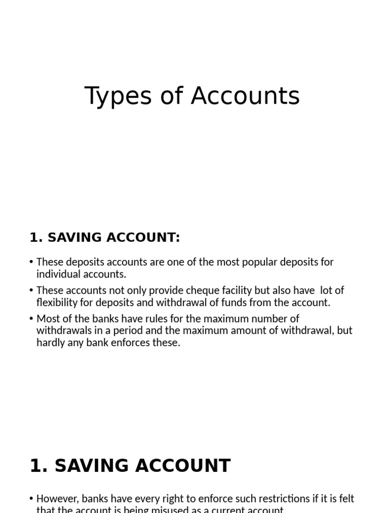 4 Types of Accounts1 | PDF | Transaction Account | Banks