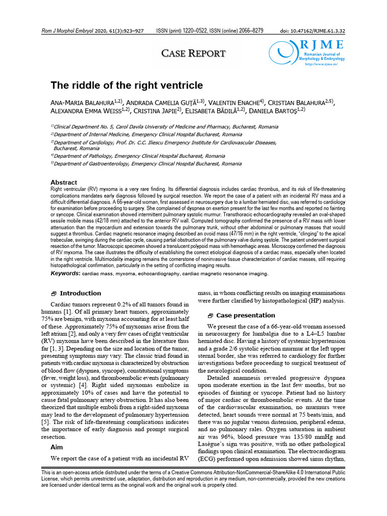 The Riddle of The Right Ventricle | PDF | Heart | Cardiovascular System