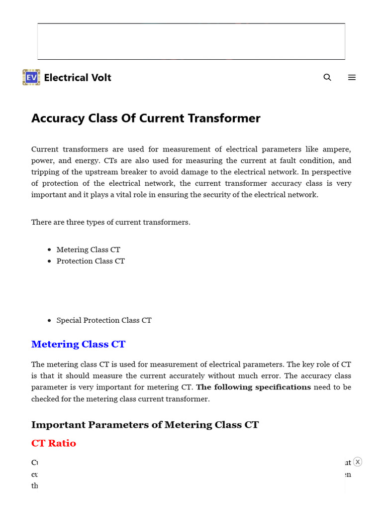 Current Transformer Accuracy Classes | PDF | Electronics | Manufactured ...