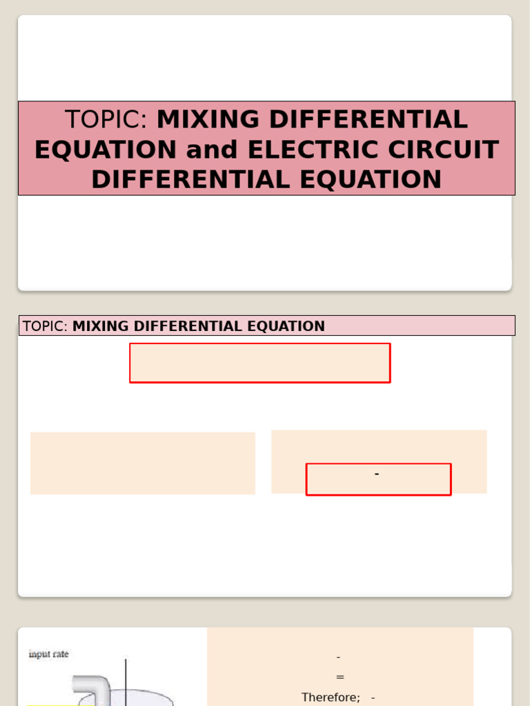 Mixing Differential Equation and Electric Circuit de | PDF | Voltage | Inductance