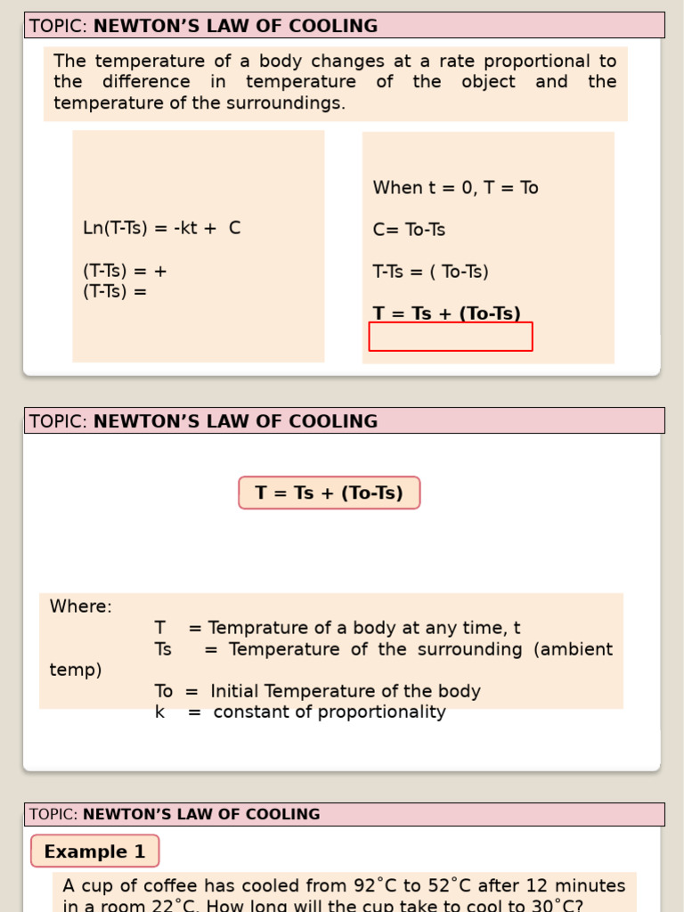 Newtons Law of Cooling | PDF | Transport Phenomena | Physics