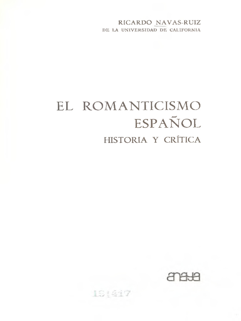 Navas+Ruiz+Ricardo+ +El+Romanticismo+Español | PDF | Romanticismo | Amor