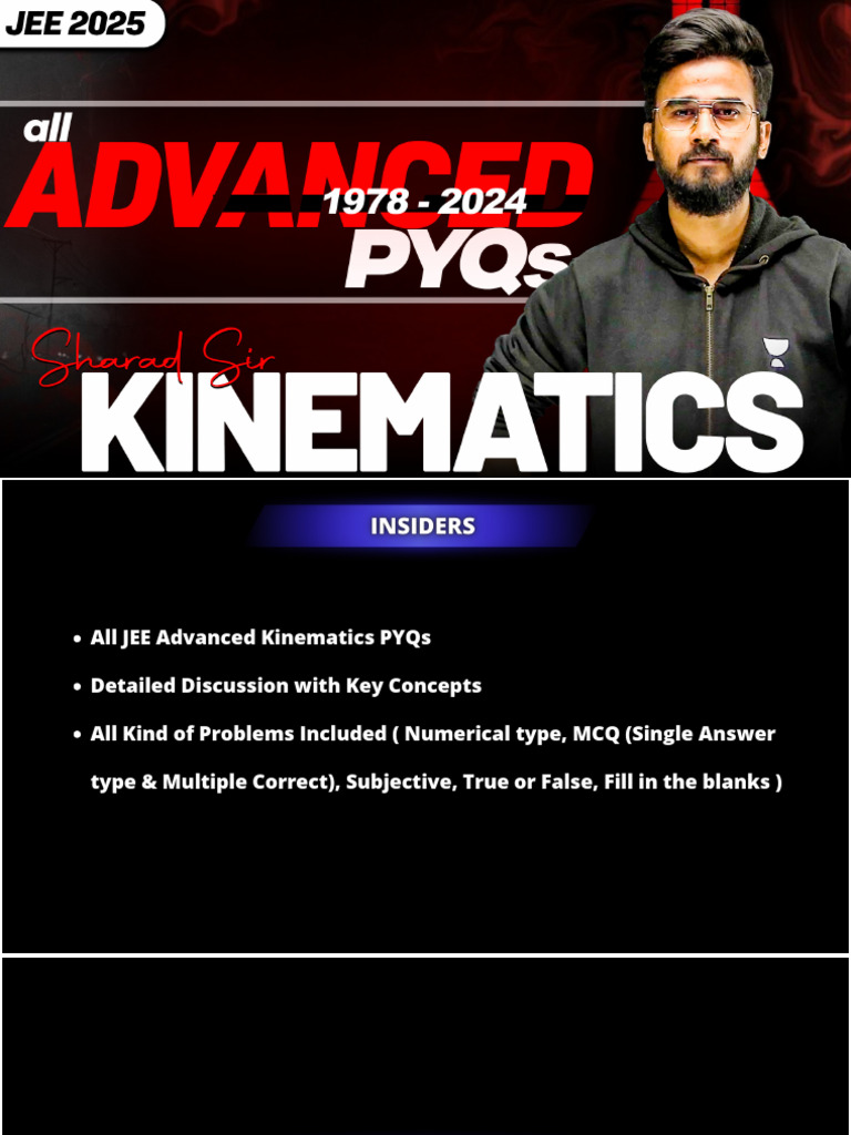 JEE Adv Kinematics | PDF