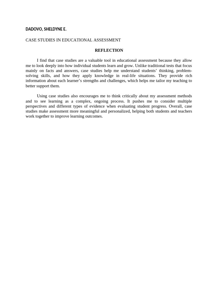 Benefits of Case Studies in Assessment | PDF