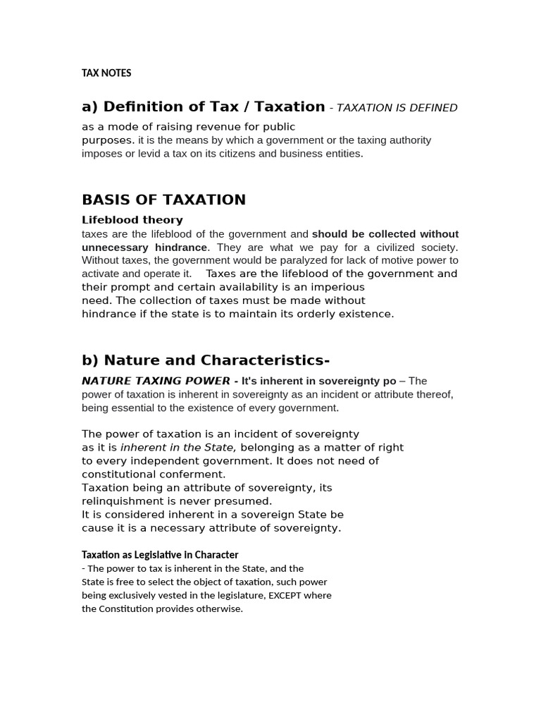 Tax Notes | PDF | Taxes | Tax Deduction