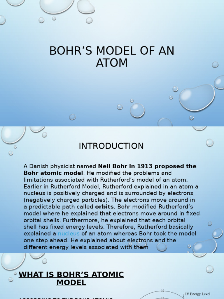 Bohr's Atomic Model Explained | PDF | Energy Level | Atoms