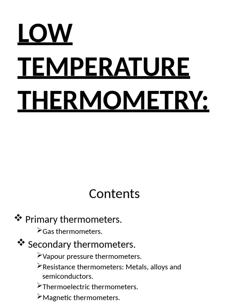05 2020low Temp Thermometry | PDF | Thermocouple | Thermometer