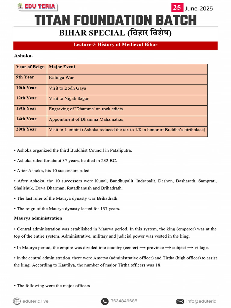Medieval Bihar: Mauryan Era Insights | PDF | Ashoka | Nāstika