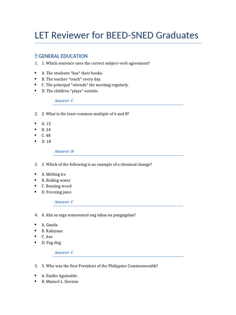 LET Reviewer BEED SNED Expanded | PDF | Special Education | Inclusion ...