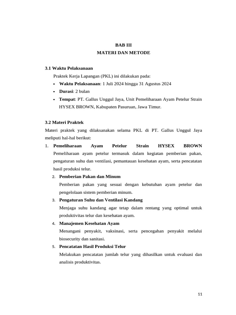 Bab III Materi Dan Metode | PDF