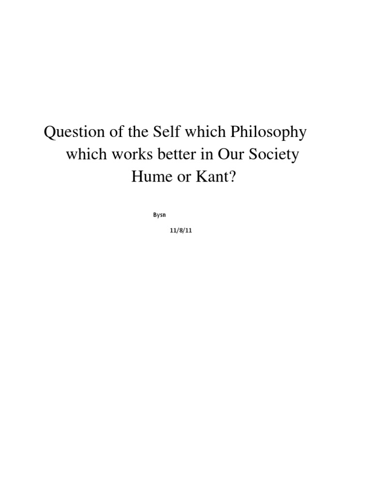Sample Philosophy Paper Draft | PDF | David Hume | Immanuel Kant