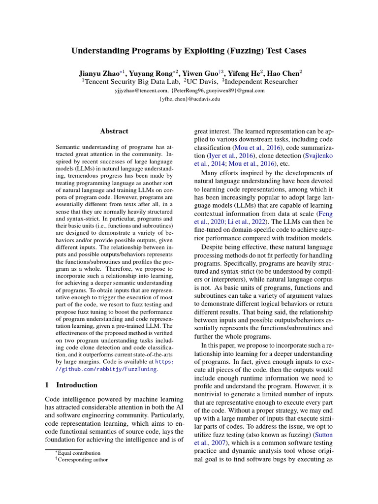 Understanding Programs by Exploiting (Fuzzing) Test Cases | PDF ...