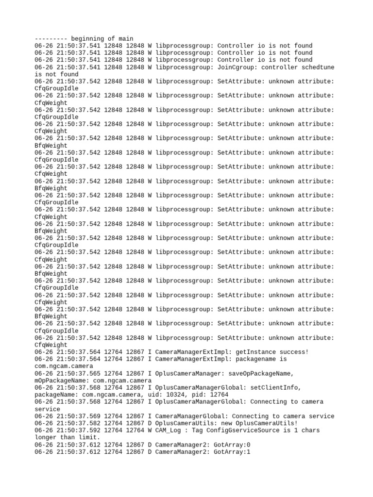 Camera Manager Logs and Errors | PDF | Software | Computing