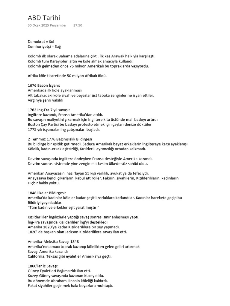 ABD Tarihi | PDF
