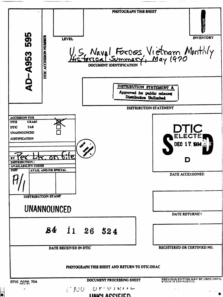 U.S. Naval Forces Vietnam Monthly Historical Summary May 1970 | PDF ...