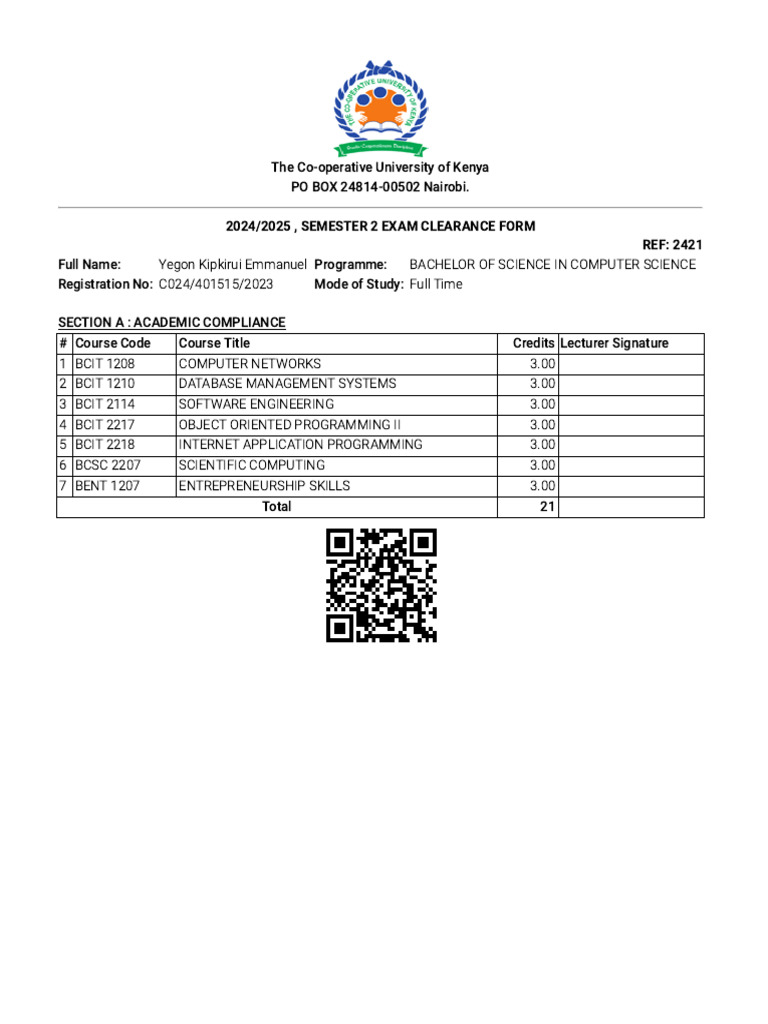 Exam Card | PDF