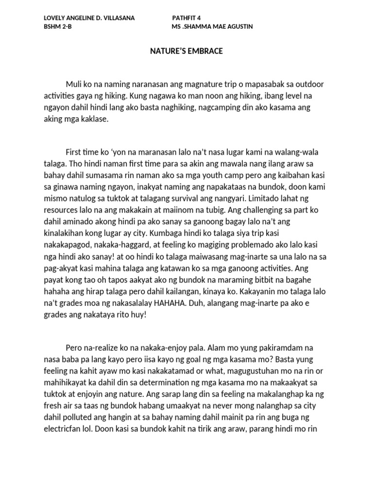 Villasana- Pathfit 4 (Final Requirement) | PDF