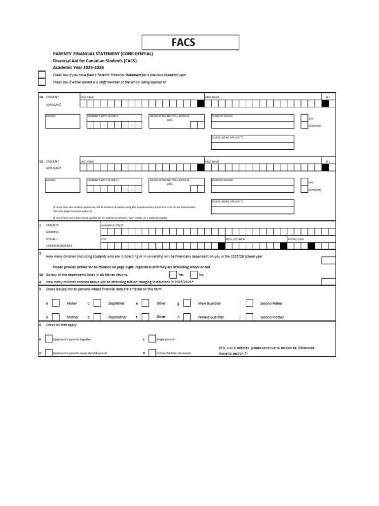 FACS Application - Canada - English PDF | PDF | Tax Deduction | Debt