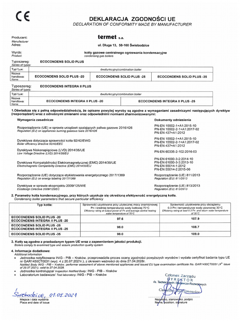 DEKLARACJA Integra II Plus - Solid Plus PL-ANG - GAR - Nowa 2021 ...