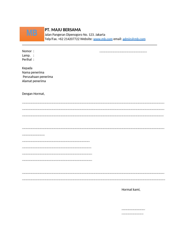 Format Konsep Surat Indonesia | PDF