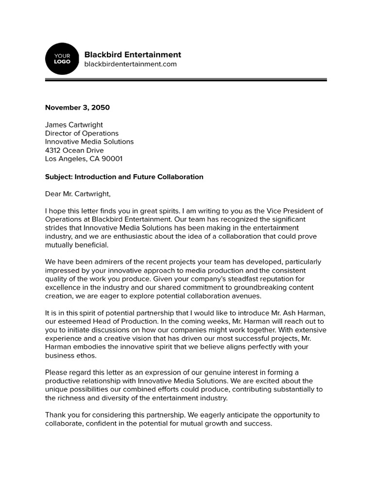 Letter Document Template | PDF
